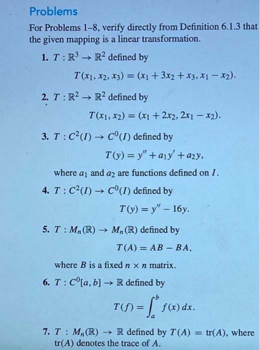 Solved For Problems 1-8, verify directly from Definition | Chegg.com