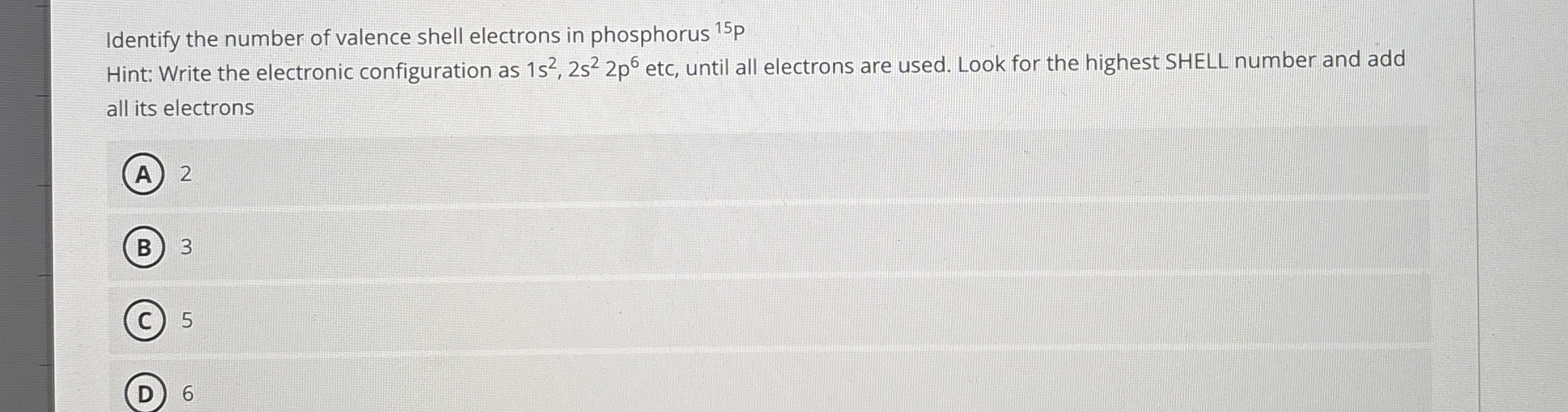 Solved Identify the number of valence shell electrons in | Chegg.com