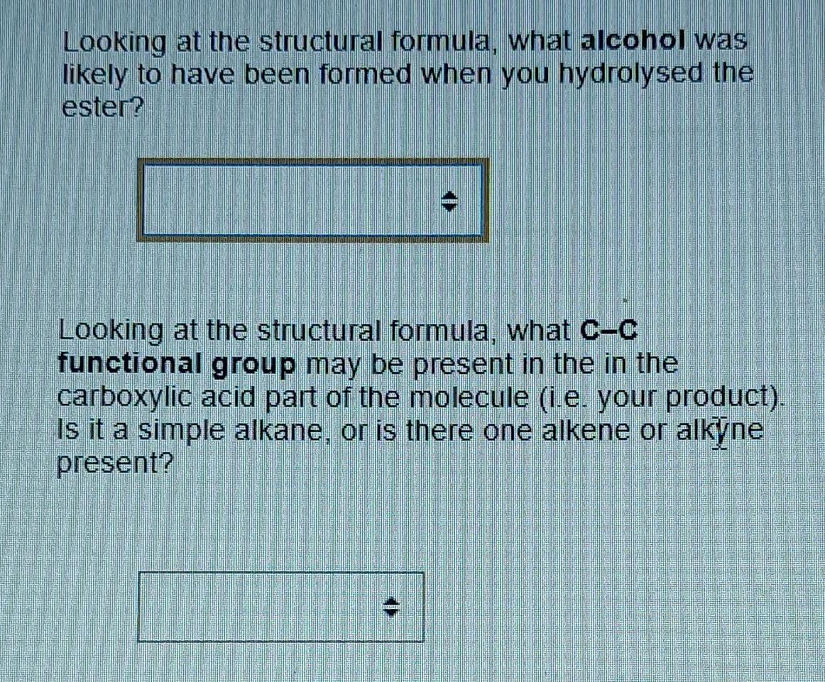 Solved Simon needs to hydrolyse an ester with the structural | Chegg.com