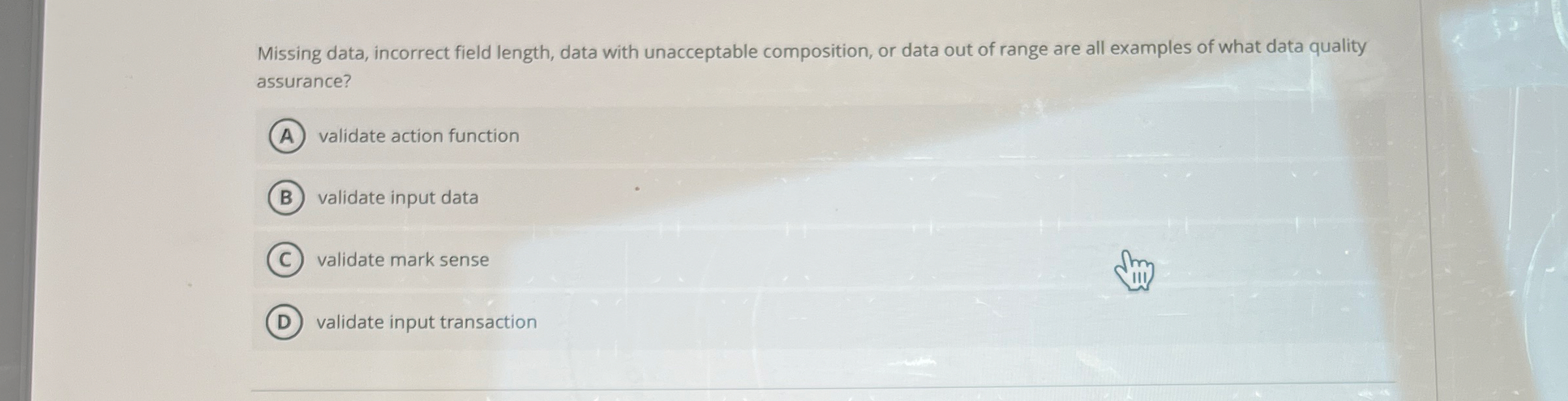 Solved Missing data, incorrect field length, data with | Chegg.com