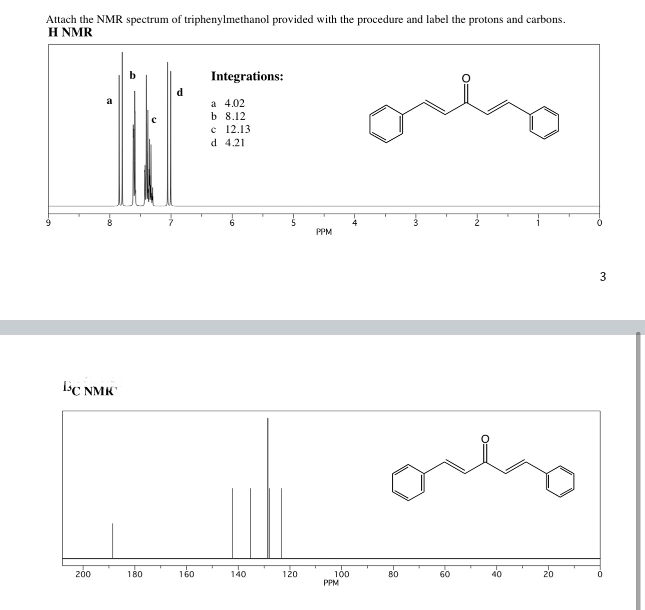 Solved Attach the NMR spectrum of triphenylmethanol provided | Chegg.com