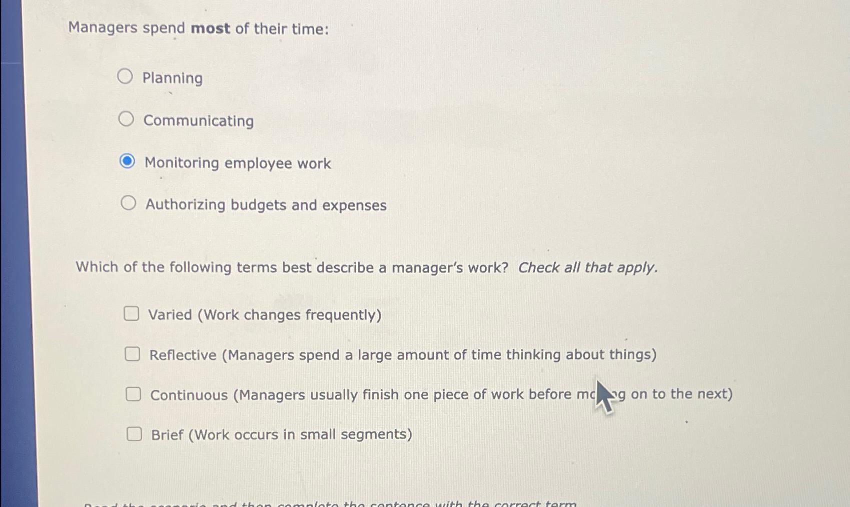 Solved Managers spend most of their | Chegg.com