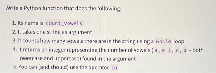 Solved Write a Python function that does the following: 1. | Chegg.com