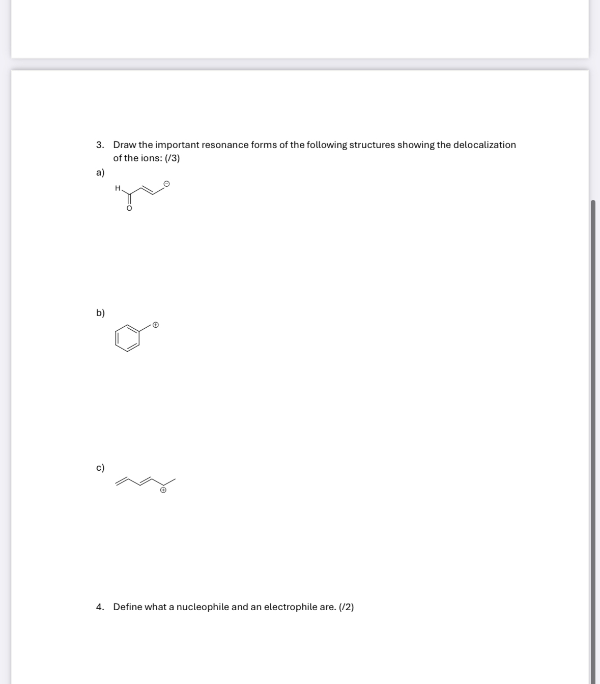 Solved Draw the important resonance forms of the following | Chegg.com