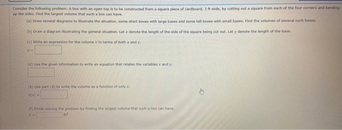 Solved Consider the following problem: A box with an open | Chegg.com