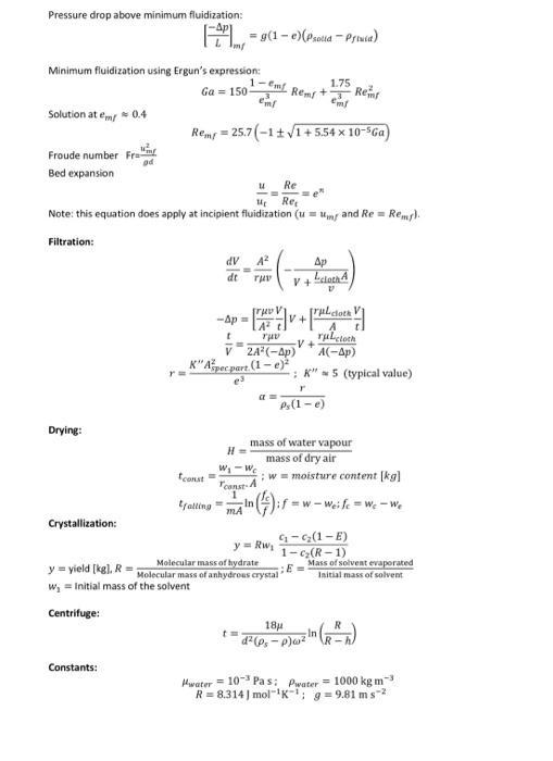 Solved Formula sheet Drag force: CD′=ρu2R′;R′=4πd2F Stokes | Chegg.com