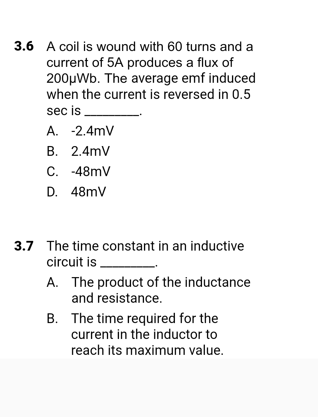Solved 3.6 ﻿A coil is wound with 60 ﻿turns and a current of | Chegg.com