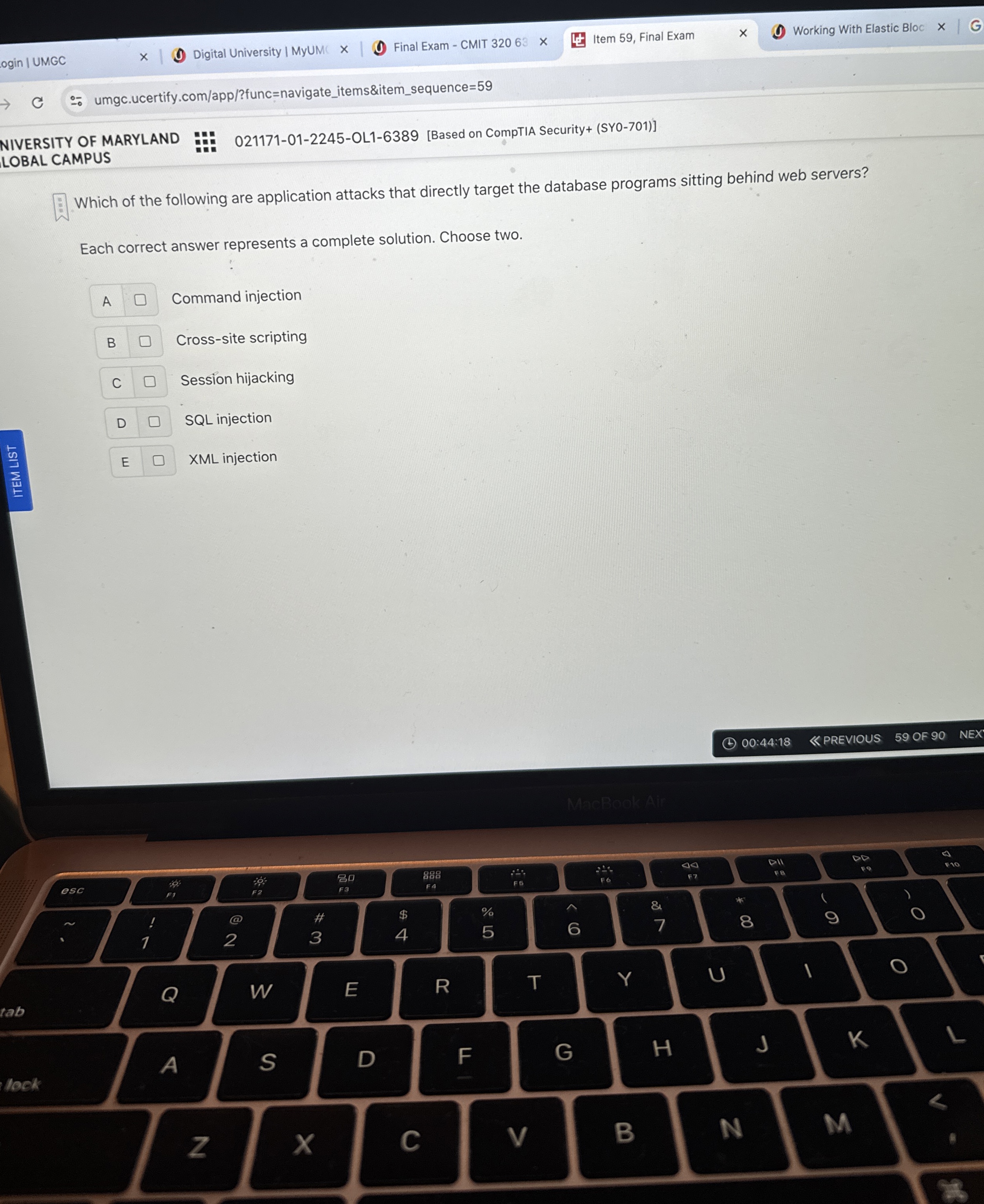 Solved ogin I UMGCDigital University || ﻿MyUMCFinal Exam - | Chegg.com