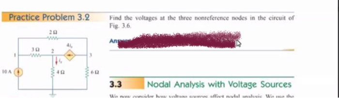 Solved Practice Problem 3.2 Find the voltages at the three | Chegg.com