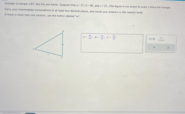 Solved Consider a triangle ABC like the one below, Suppose | Chegg.com