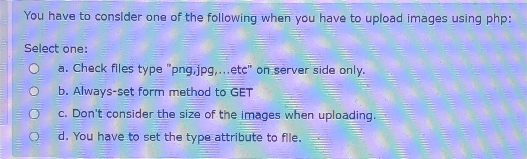 Solved You have to consider one of the following when you | Chegg.com