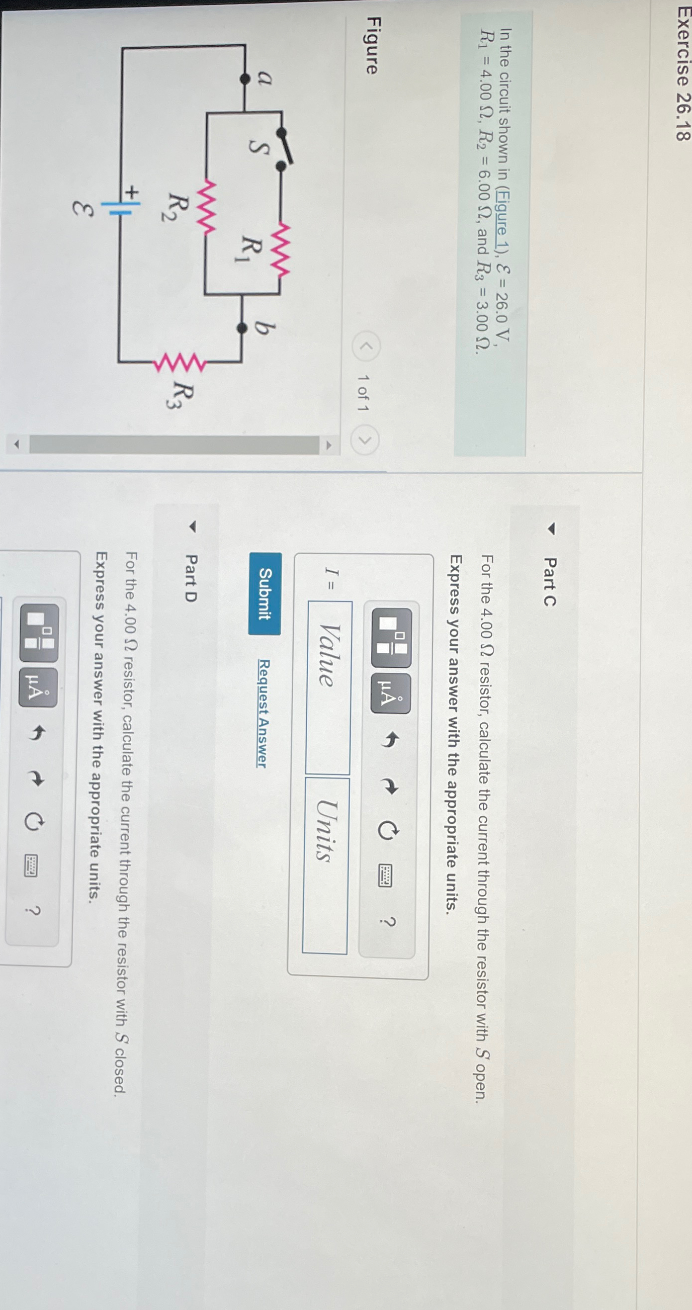 Solved Exercise 26.18Part CIn the circuit shown in (Figure | Chegg.com