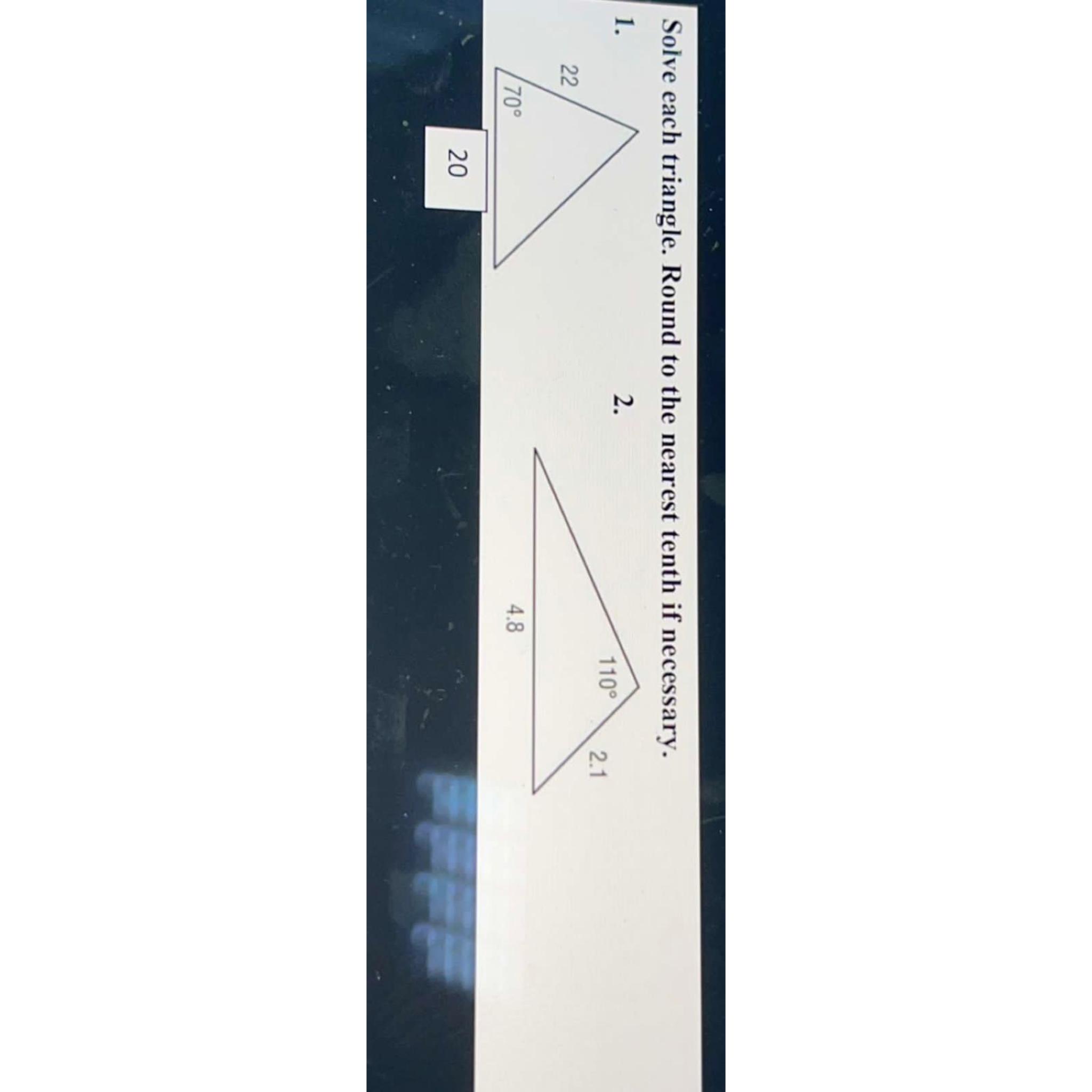 Solved Solve each triangle. Round to the nearest tenth if | Chegg.com