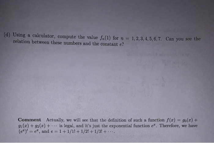 Solved Natural Constante You may know that the natural | Chegg.com