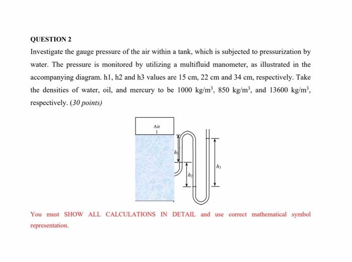 Solved QUESTION 2 Investigate the gauge pressure of the air | Chegg.com