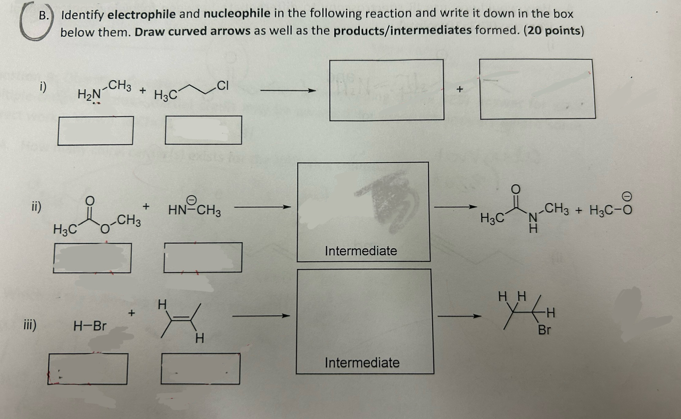 Solved Identify electrophile and nucleophile in the | Chegg.com