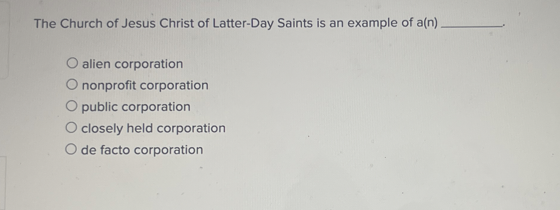 Solved The Church of Jesus Christ of Latter-Day Saints is an | Chegg.com