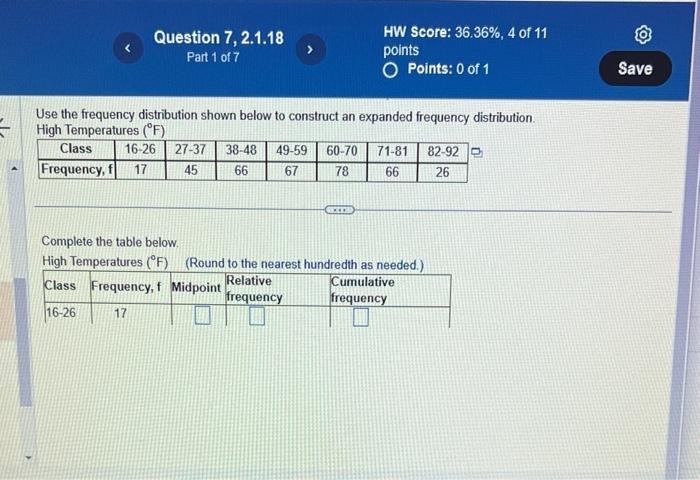 Solved Use the frequency distribution shown below to | Chegg.com