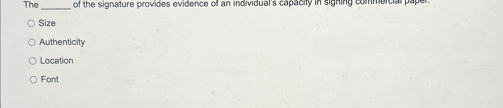 Solved The______ ﻿of the signature provides evidence of an | Chegg.com
