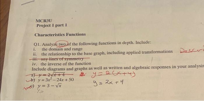 Solved Characteristics Functions Q1. Analyze two of the | Chegg.com