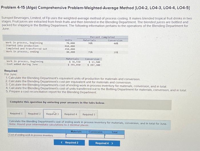 Solved Problem 4-15 (Algo) Comprehensive | Chegg.com