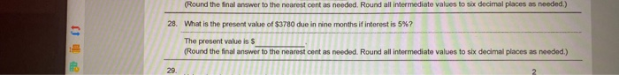 Solved (Round the final answer to the nearest cent as | Chegg.com