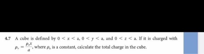 Solved 4.7 A cube is defined by 0 | Chegg.com