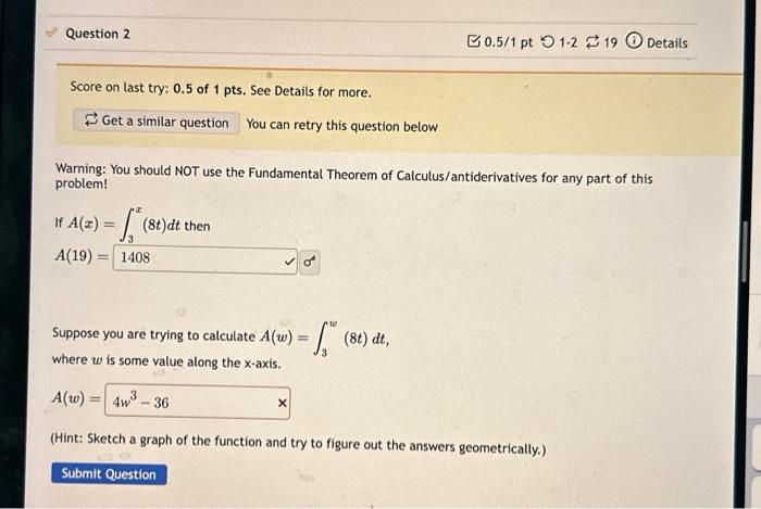 Solved Warning: You should NOT use the Fundamental Theorem | Chegg.com