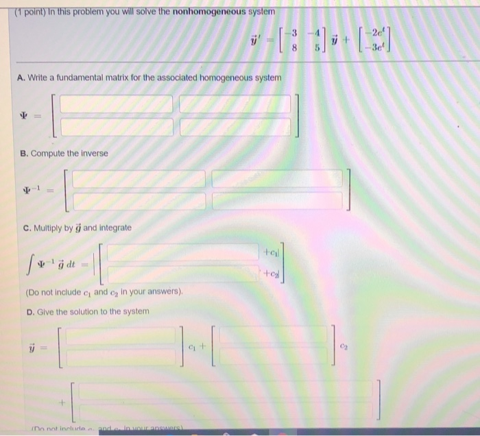 Solved (1 point in this problem you will solve the | Chegg.com