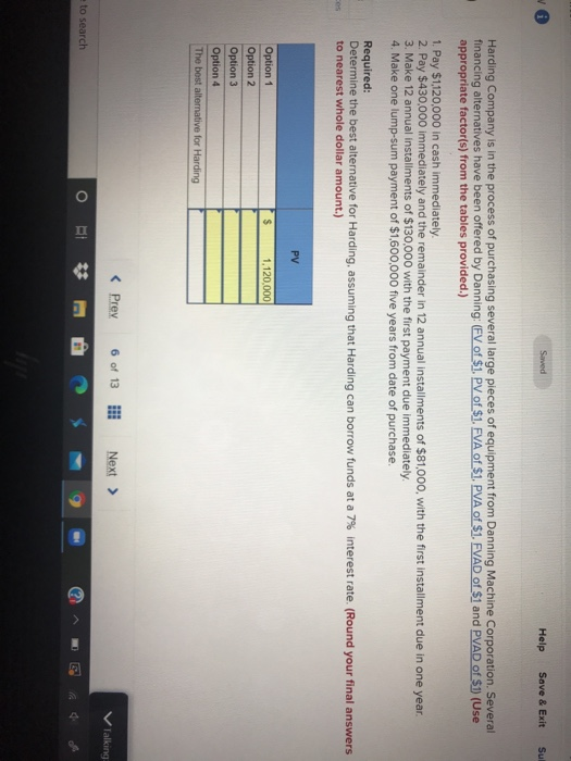 Solved Saved Help Save & Exit Su Harding Company is in the | Chegg.com