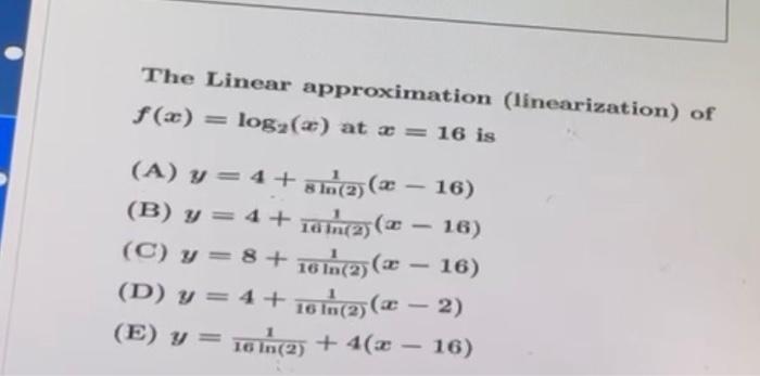 Solved The Linear approximation (linearization) of | Chegg.com