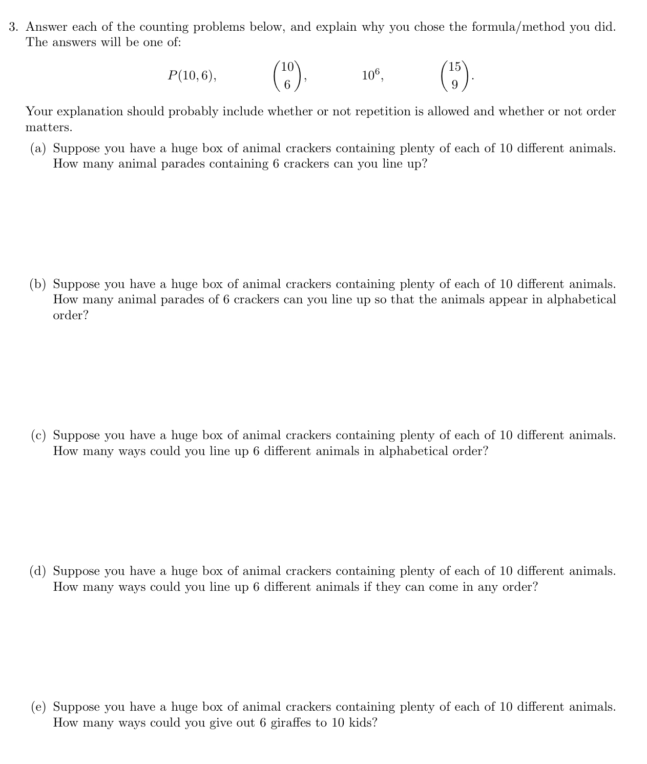 Solved by an EXPERT Answer each of the counting problems below, and | Chegg.com