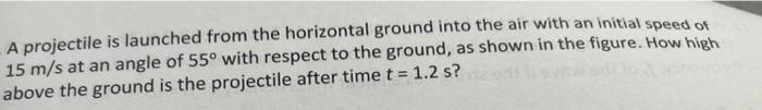 Solved A projectile is launched from the horizontal ground | Chegg.com