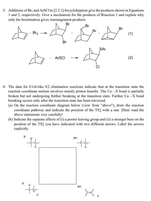 Solved 3- Additions of Br2 and ArSCI to | Chegg.com