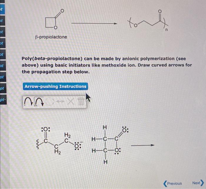Solved β-propiolactone Poly(beta-propiolactone) can be made | Chegg.com