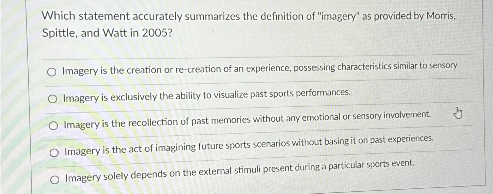 Solved Which statement accurately summarizes the definition | Chegg.com