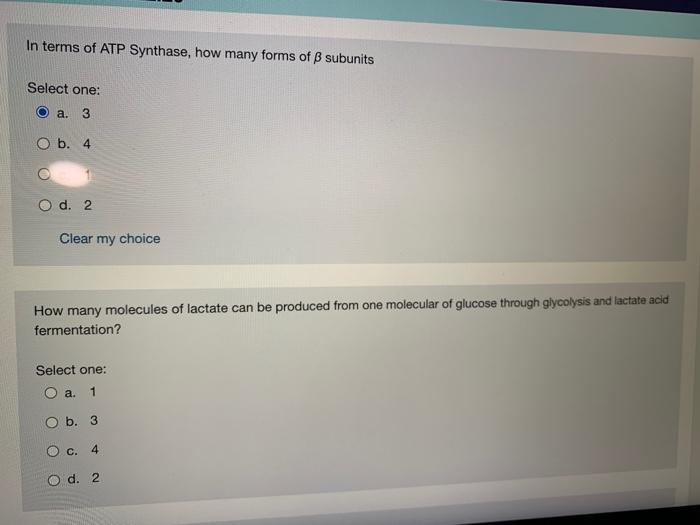 Solved In Terms Of ATP Synthase How Many Forms Of B Chegg