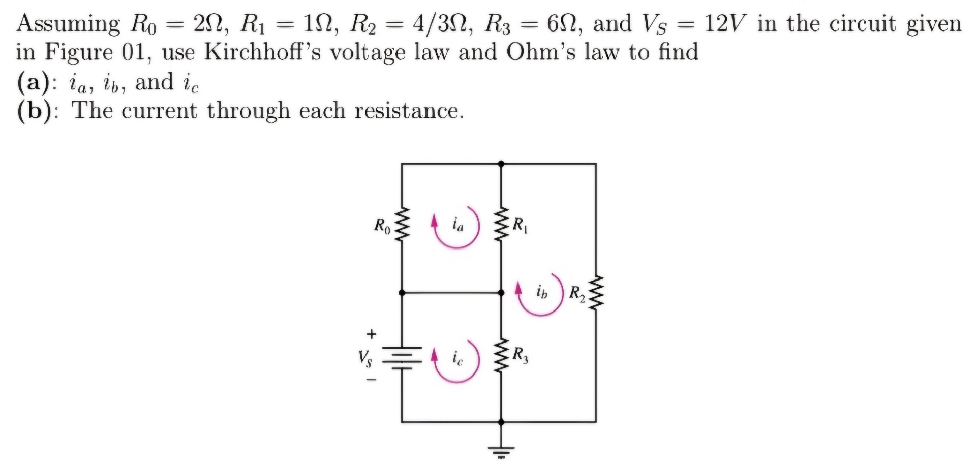 Solved Assuming R0=2Ω,R1=1Ω,R2=43Ω,R3=6Ω, ﻿and VS=12V ﻿in | Chegg.com