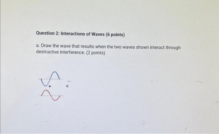 Solved a. Draw the wave that results when the two waves | Chegg.com