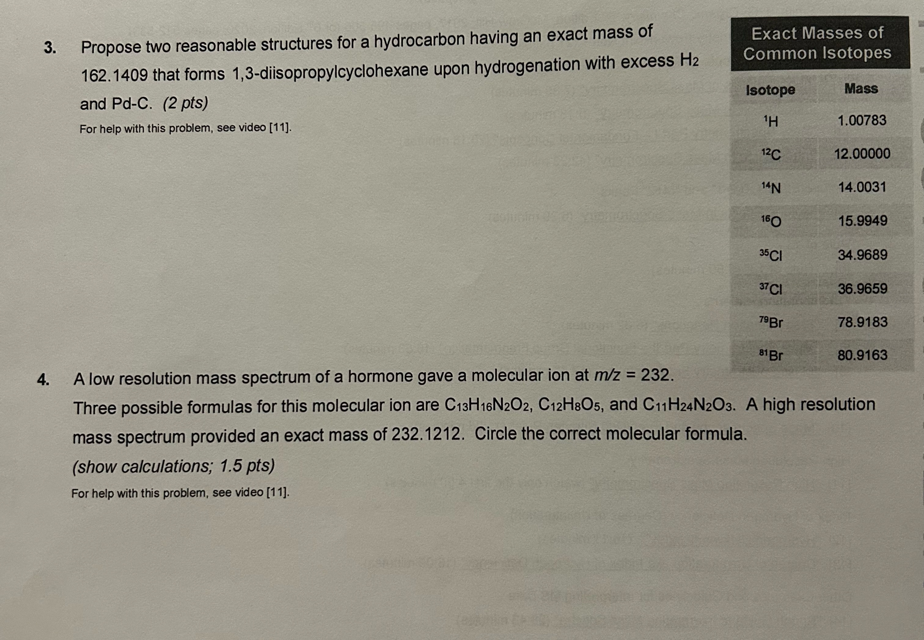Propose two reasonable structures for a hydrocarbon | Chegg.com