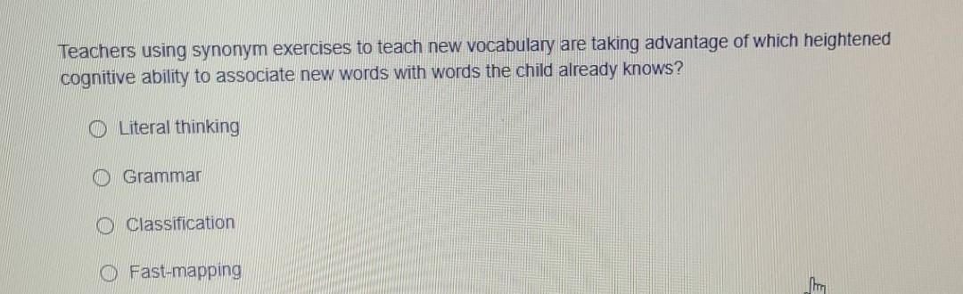 Solved Teachers using synonym exercises to teach new | Chegg.com
