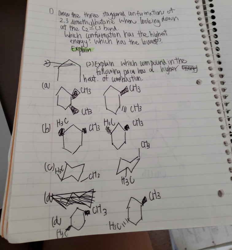 Solved D Draw the three staggered conformations et at | Chegg.com