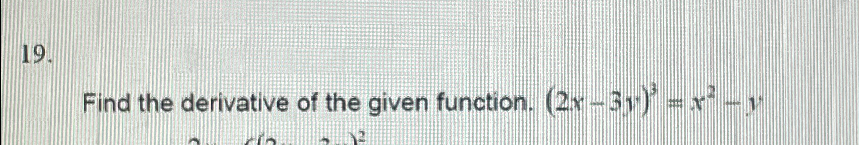 Solved Find the derivative of the given function. | Chegg.com