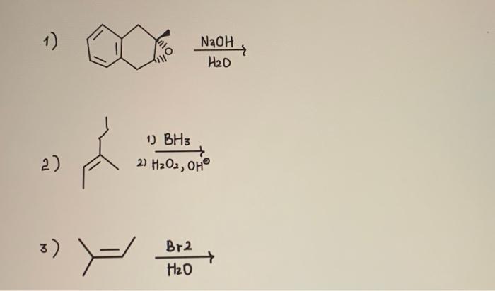 Solved 1) 2) 1) BH3 2) H2O2,OHO 3) | Chegg.com