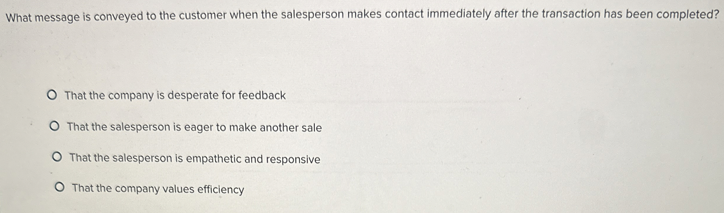 Solved What message is conveyed to the customer when the | Chegg.com