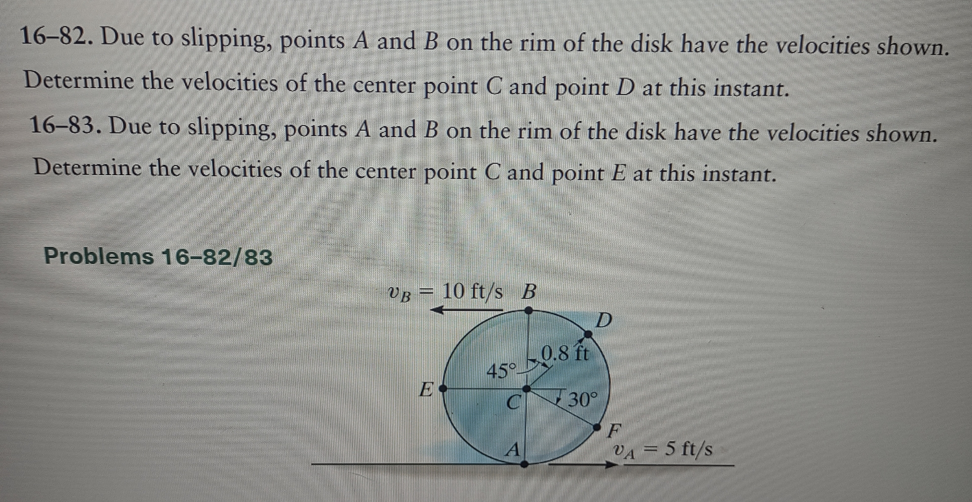 Solved 16-82. ﻿Due to slipping, points A and B ﻿on the rim | Chegg.com