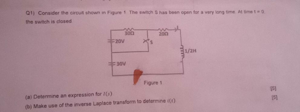 [Solved]: Q1) Consider the circuit shown in Figure 1 Th