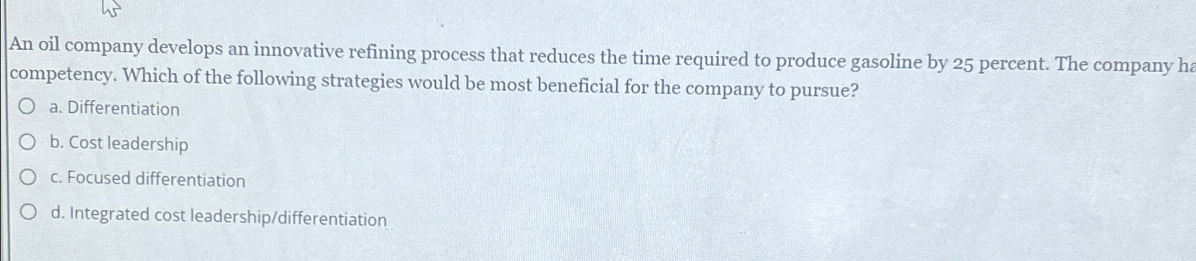 Solved An oil company develops an innovative refining | Chegg.com