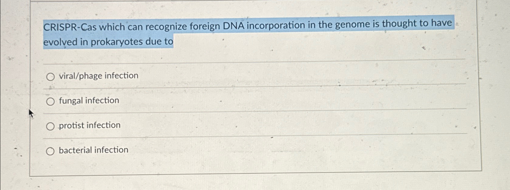 Solved CRISPR-Cas which can recognize foreign DNA | Chegg.com