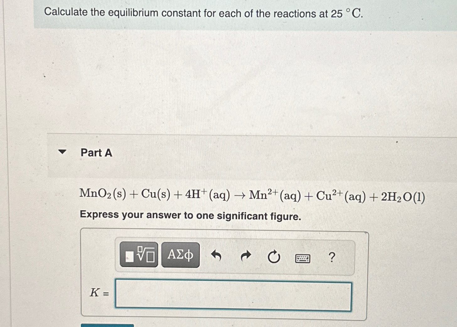 Solved Calculate the equilibrium constant for each of the | Chegg.com